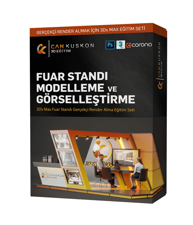3Ds Max Fuar Standı Tasarımı Corona Render Eğitim Seti - Kuskon 3D Studio