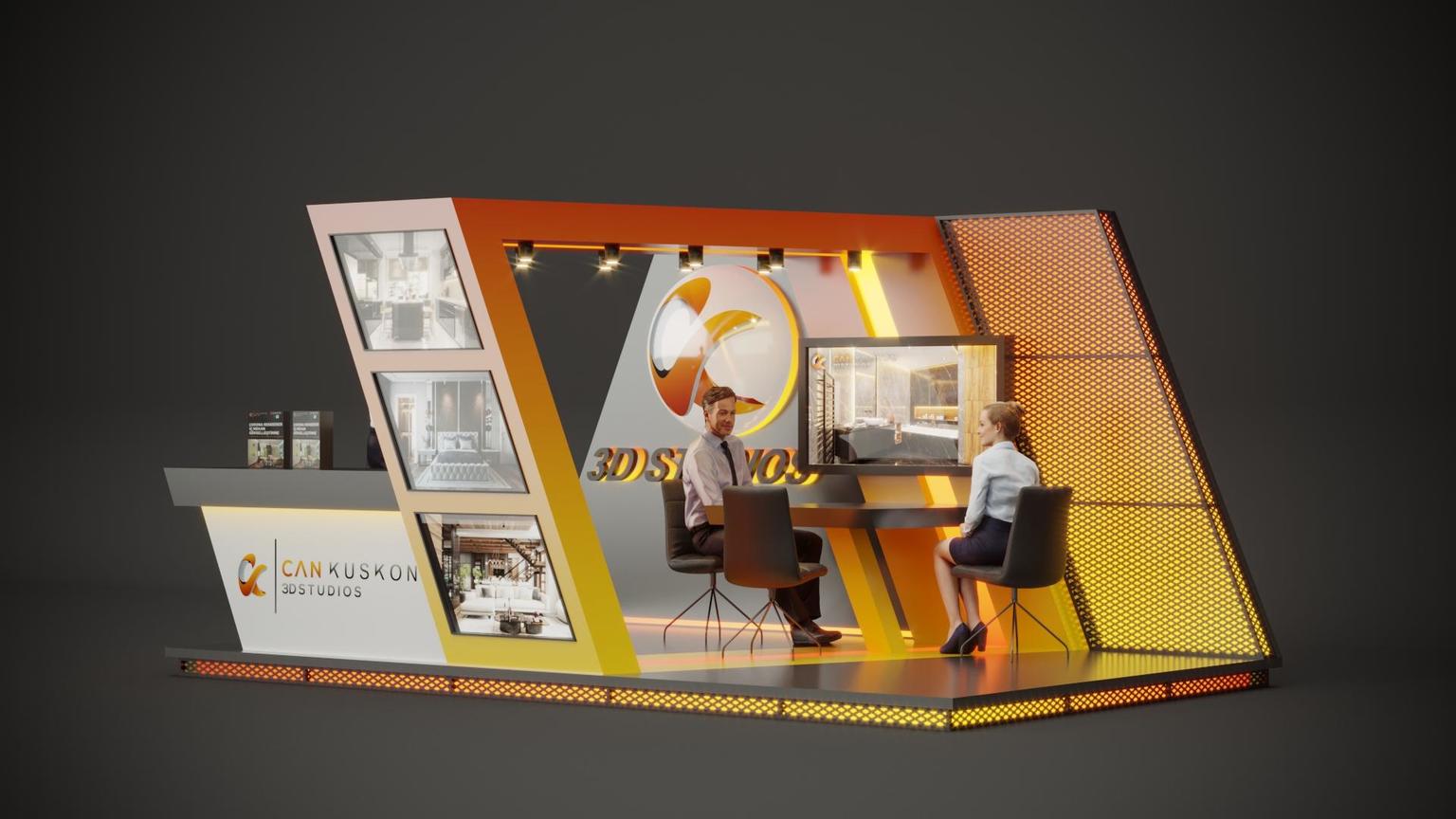 3Ds Max Fuar Standı Tasarımı Corona Render Eğitim Seti - Kuskon 3D Studio
